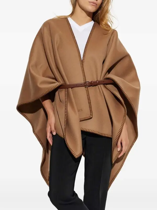 Max Mara Belted Poncho - Brown