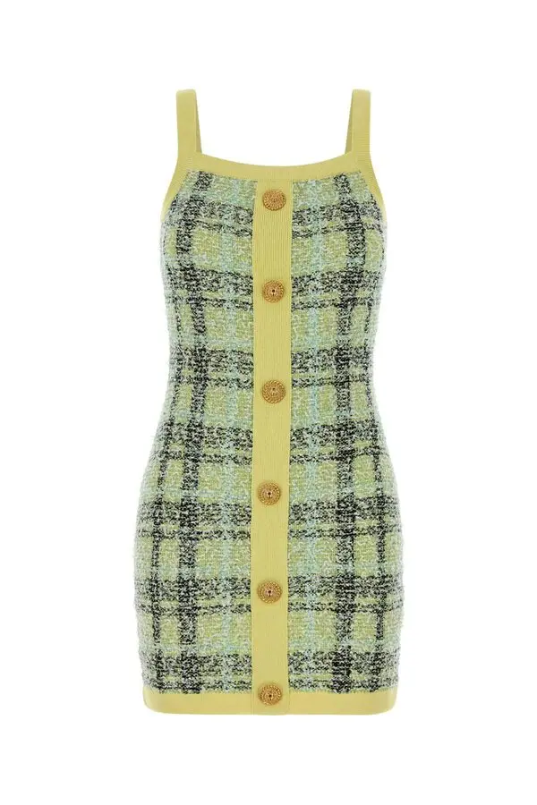 Balmain Embroidered Tweed Dress