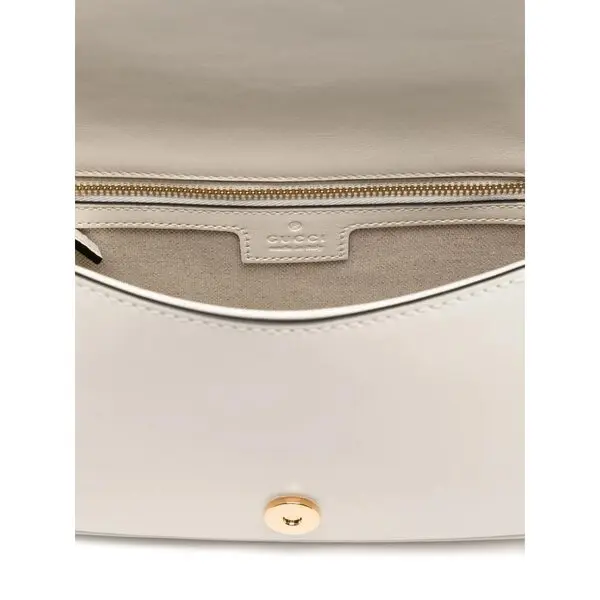 Gucci Calf Leather Satchel - Cream