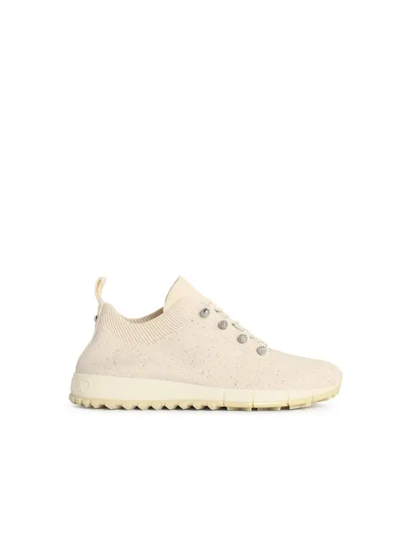 JIMMY CHOO Veles Milk Fabric Sneakers - Cream