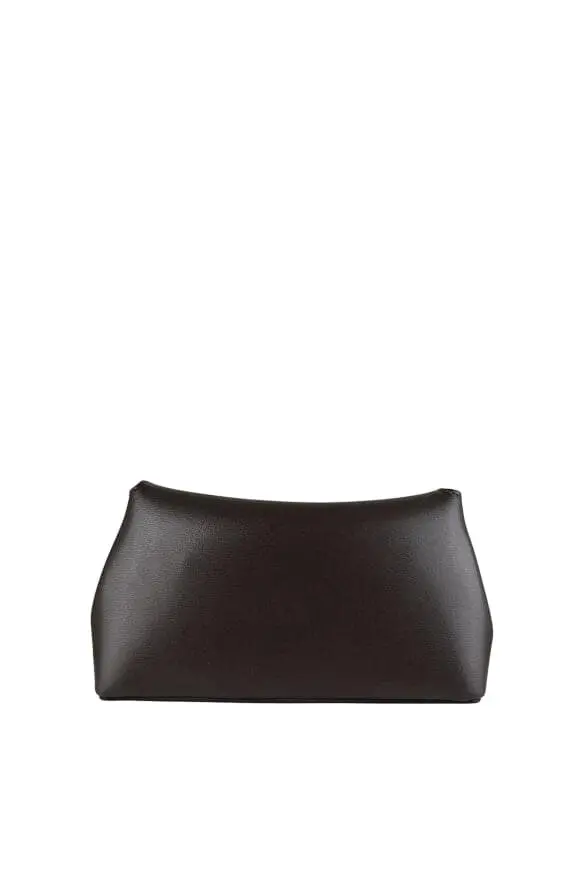 TOTEME Leather T-lock Clutch - Brown