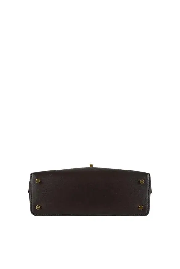 TOTEME Leather T-lock Clutch - Brown