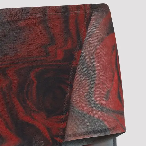 JEAN PAUL GAULTIER Blurry Roses Asymmetric Midi Skirt - Multicolor