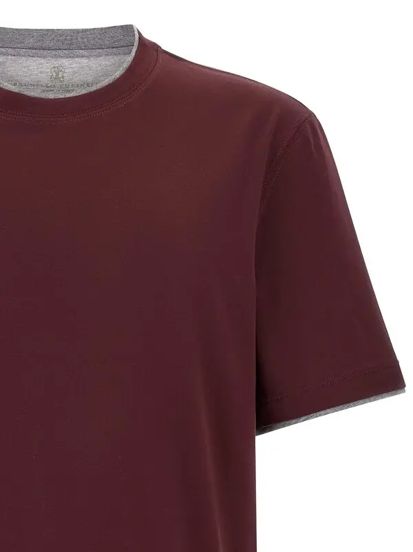 Brunello Cucinelli Double Layer T-shirt - Multicolor