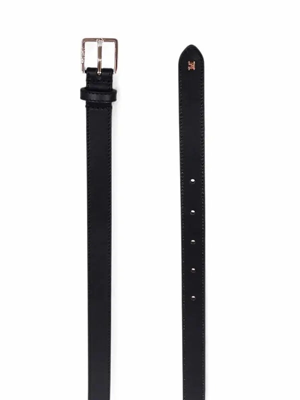 Max Mara Leather Belt With Logo Plaque