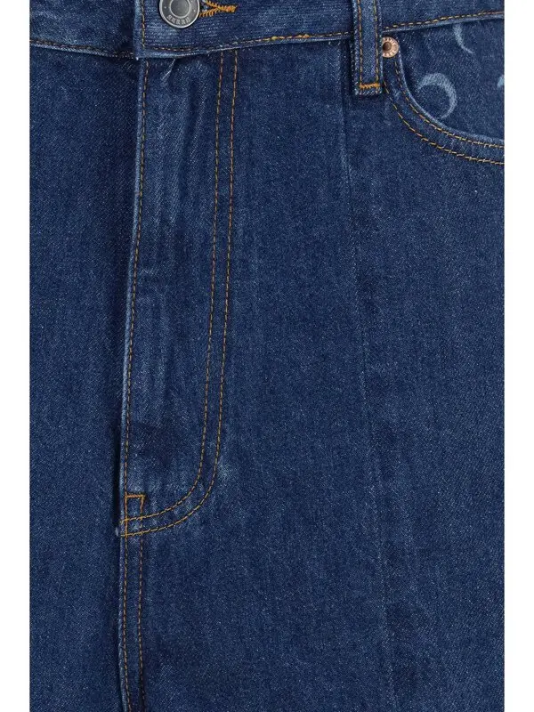 MARINE SERRE High-waisted Denim Shorts