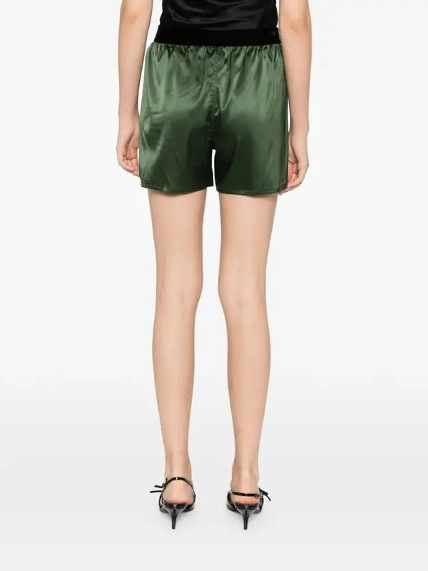 TOM FORD Stretch Silk Satin Shorts - Green