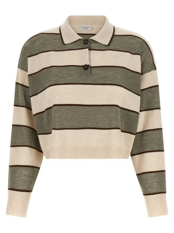 Brunello Cucinelli Sparkling Stripes' Polo Shirt