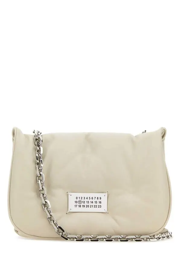 MAISON MARGIELA Nappa Leather Small Glam Slam Flap Crossbody Bag - Gray