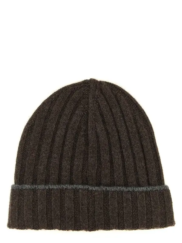 Brunello Cucinelli Cashmere Turn-up Beanie - Brown