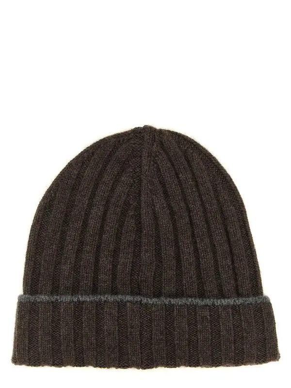Brunello Cucinelli Cashmere Turn-up Beanie - Brown