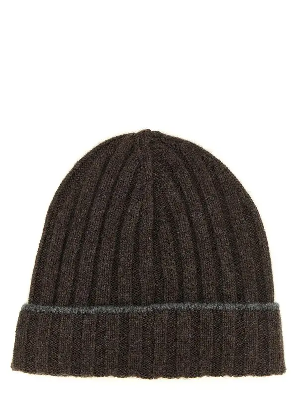 Brunello Cucinelli Cashmere Turn-up Beanie - Brown