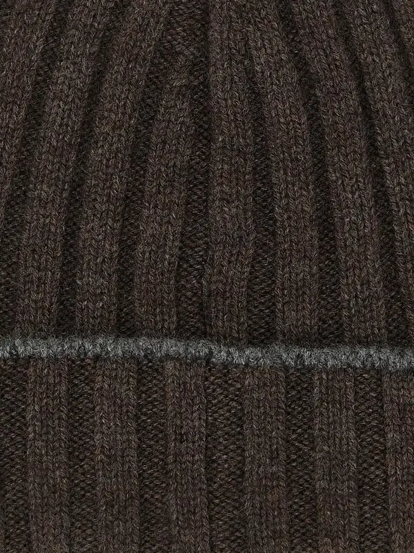 Brunello Cucinelli Cashmere Turn-up Beanie - Brown
