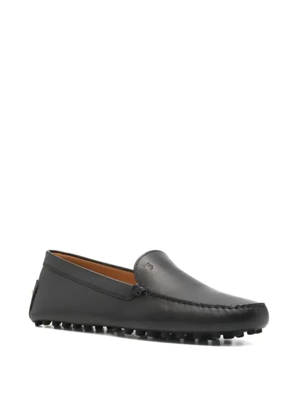TOD'S Metal Detailing Leather Gommino Loafers - Black