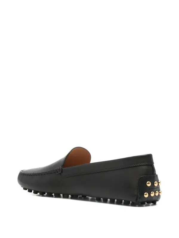 TOD'S Metal Detailing Leather Gommino Loafers - Black