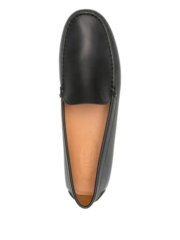 TOD'S Metal Detailing Leather Gommino Loafers - Black
