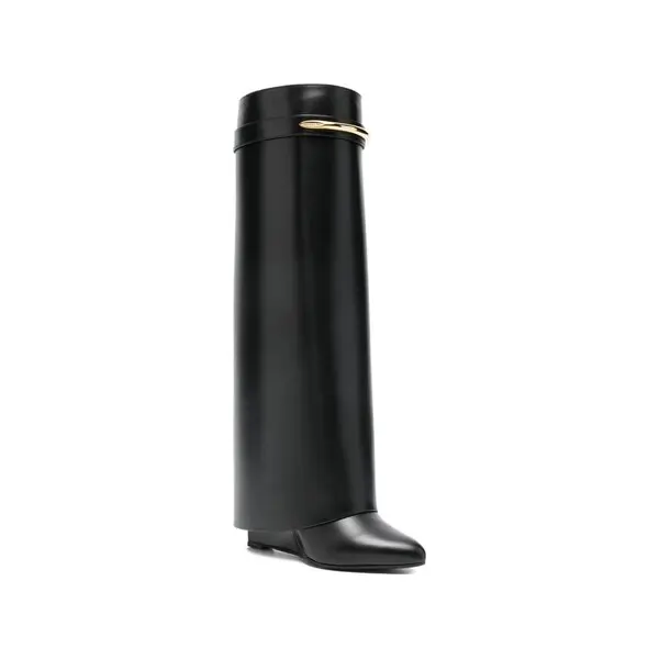 Givenchy Knee-high Wedge Heel Shoes - Black