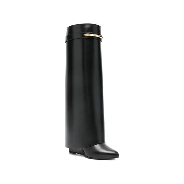 Givenchy Knee-high Wedge Heel Shoes - Black