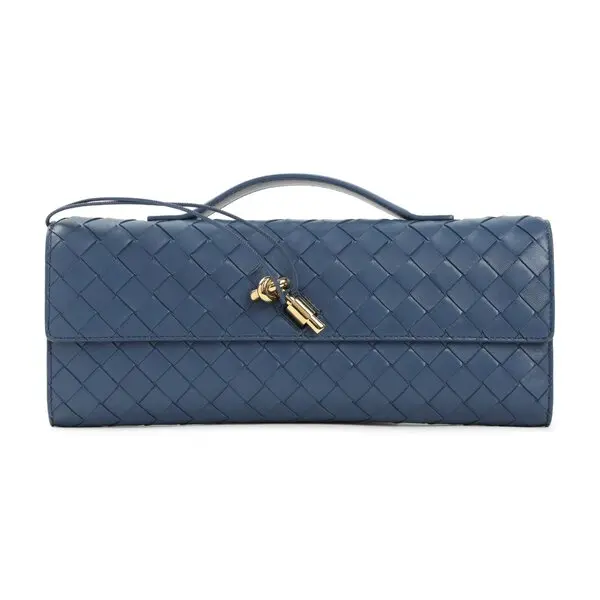 Bottega Veneta Andiamo Long Intreccio Clutch - Blue