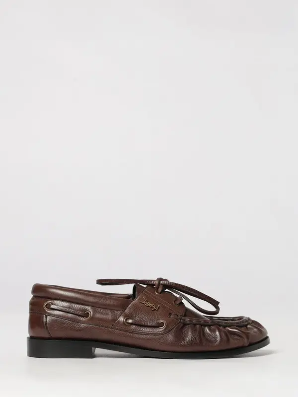 Saint Laurent Le Loafer Bateau Leather Boat Shoes - Brown