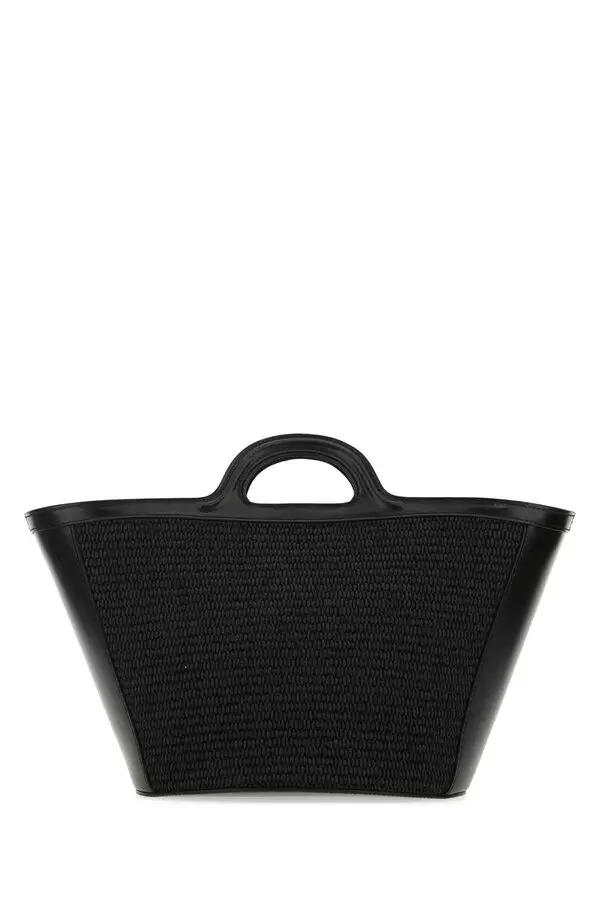 Marni Leather And Raffia Tropicalia Summer Handbag - Black