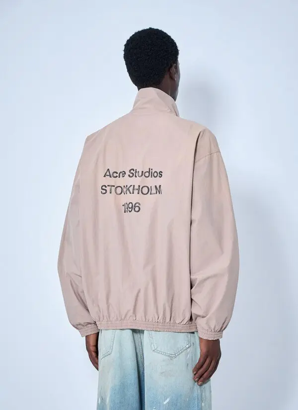 Acne Studios Logo Printed Zip-up Jacket - Cream