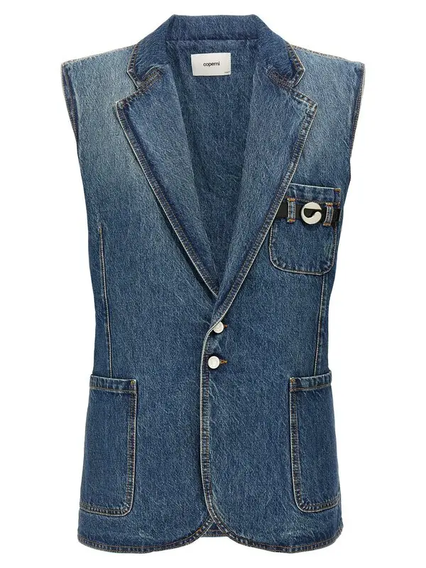 Coperni Delavé Cotton Denim Vest - Blue