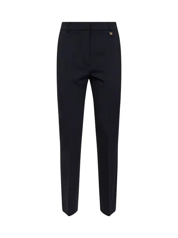 Max Mara Navy Blue Stretch Wool Mxmgiglio Slim Trousers