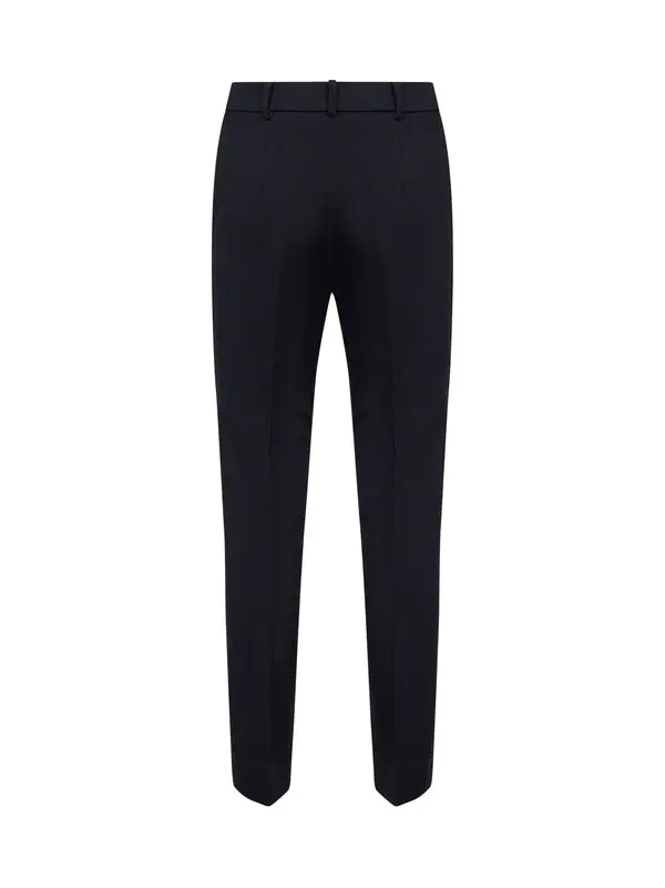 Max Mara Navy Blue Stretch Wool Mxmgiglio Slim Trousers