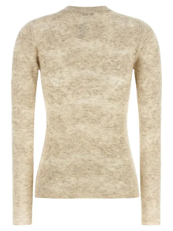 Brunello Cucinelli Flower Lace Silk And Alpaca Blend Sweater - Cream