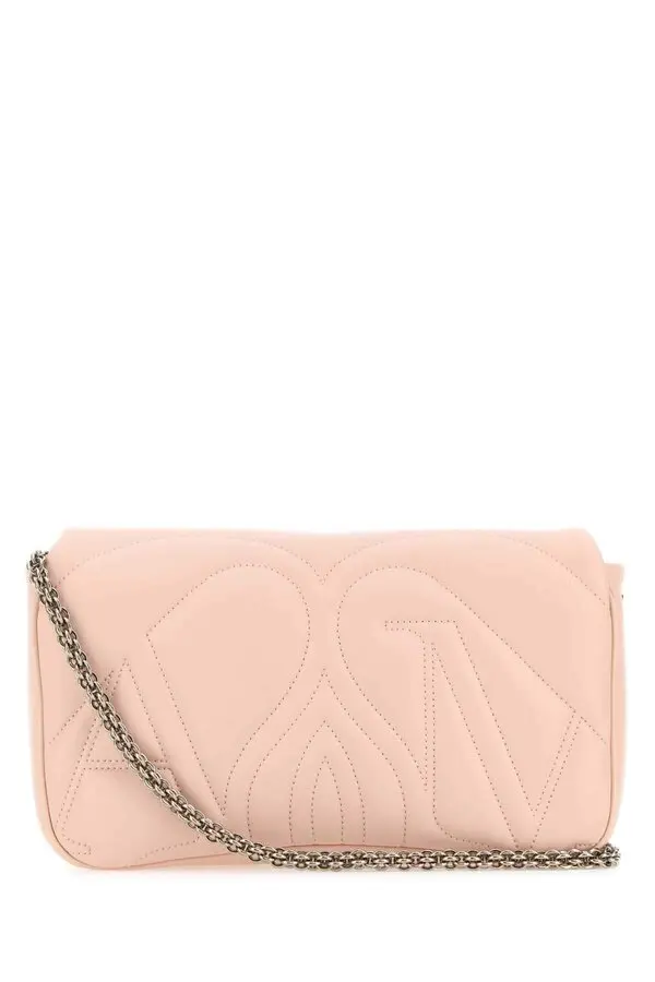 Alexander McQueen Leather Small Seal Shoulder Bag - Pink