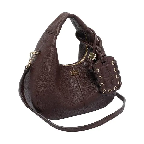 GANNI Mini Logo Hobo Bag