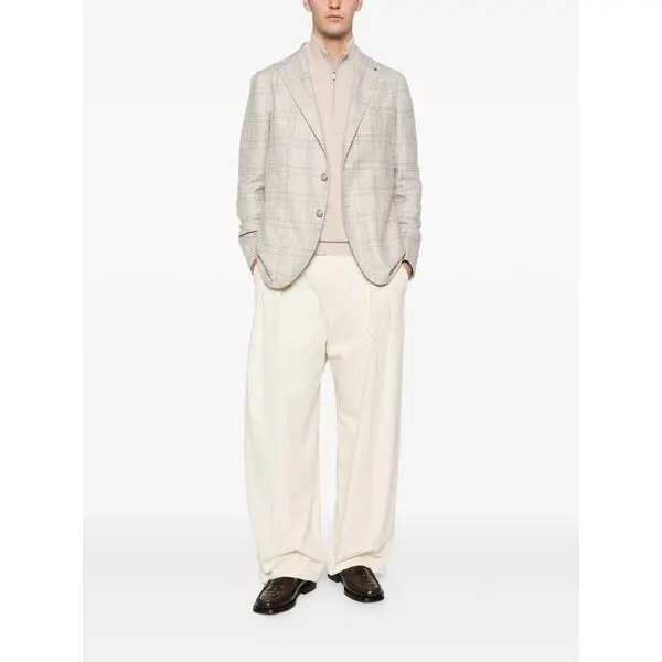 Tagliatore Check Pattern Silk And Virgin Wool Blazer