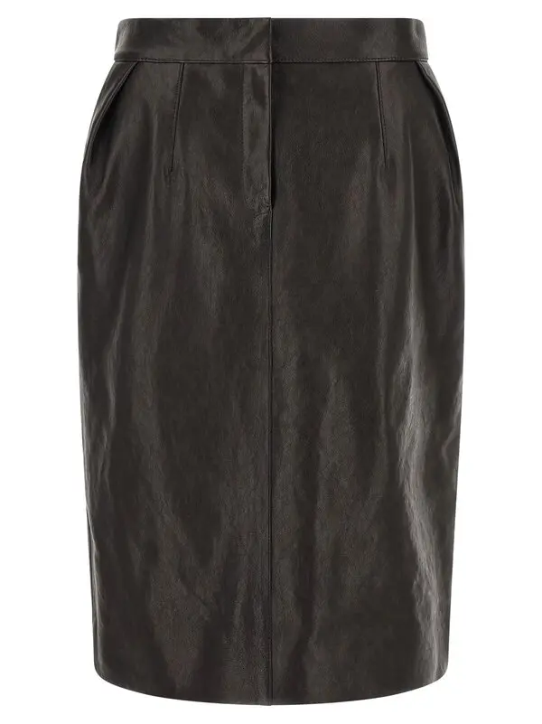 Magda Butrym 28 Leather Skirt - Black