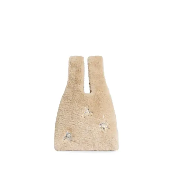 Simone Rocha Faux-fur Crystal-embellished Tote Bag - Cream
