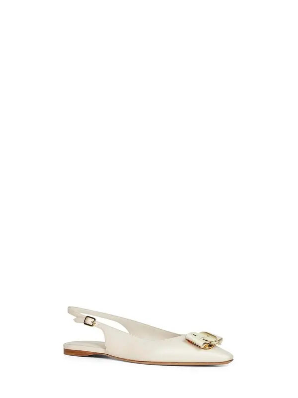 FERRAGAMO Mascarpone Flat Slingbacks With Vara Plate