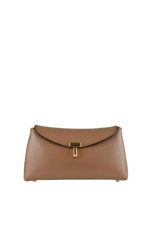 TOTEME Mini T-lock Clutch - Brown