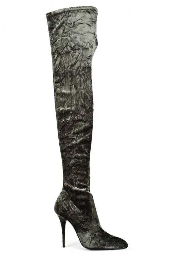 Saint Laurent Talia Thigh-high Boots - Green