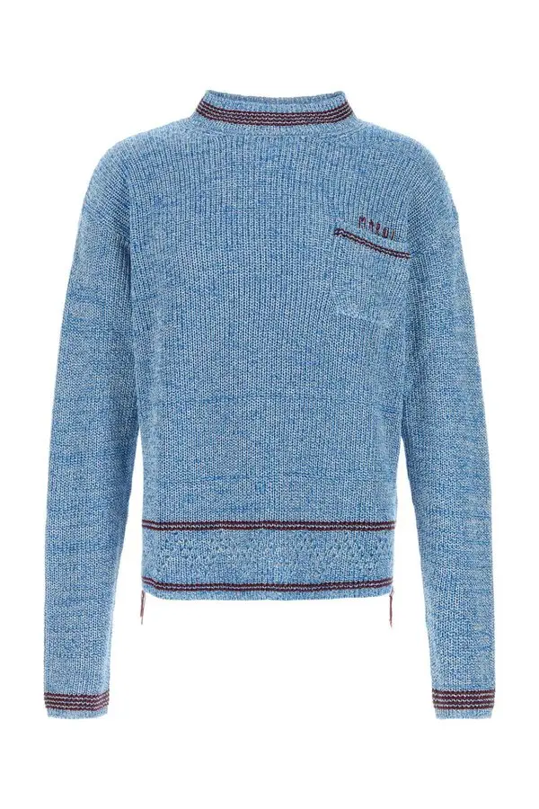 Marni Melange Light Cotton Sweater - Blue