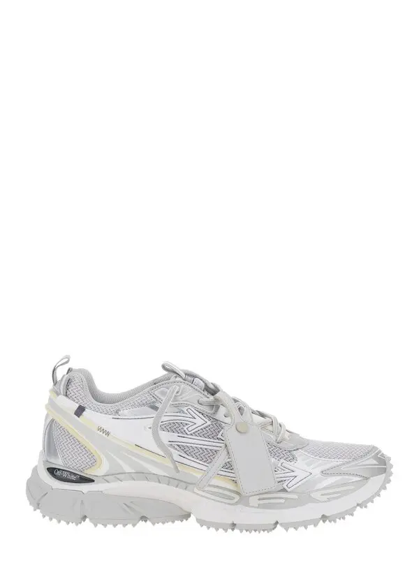 Off-White Be Right Back' Gray Sneakers With Mesh Inserts And Arrow Detail On The Side In Leather And Tech Fabric For - Multicolor