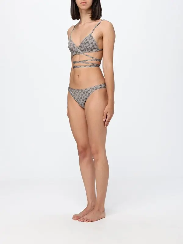 Gucci Gg Monogram Jersey Triangle Bikini - Cream