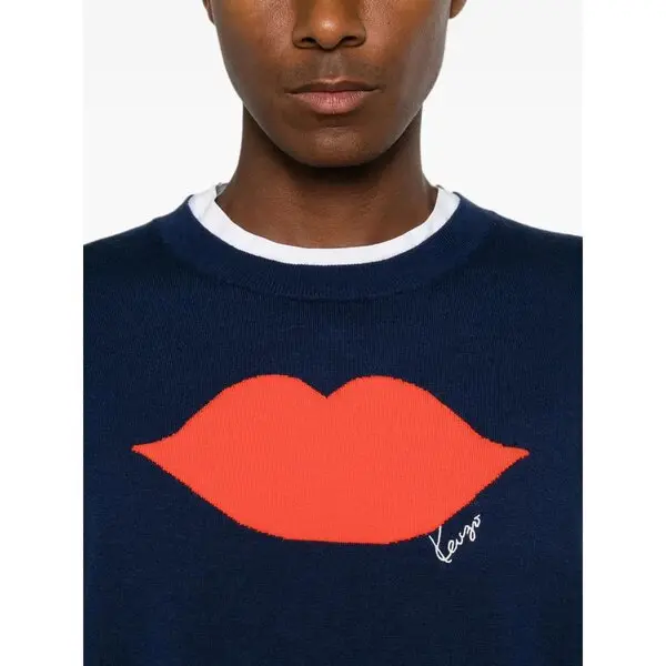 Kenzo Intarsia Knit Jumper - Blue