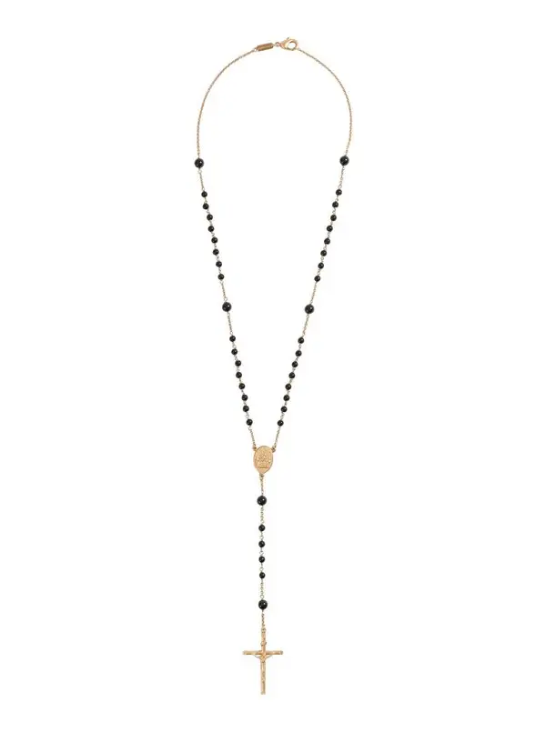 Dolce & Gabbana Gold Cross Pendant Necklace With Claw Clasp Closure On The Back For - Multicolor