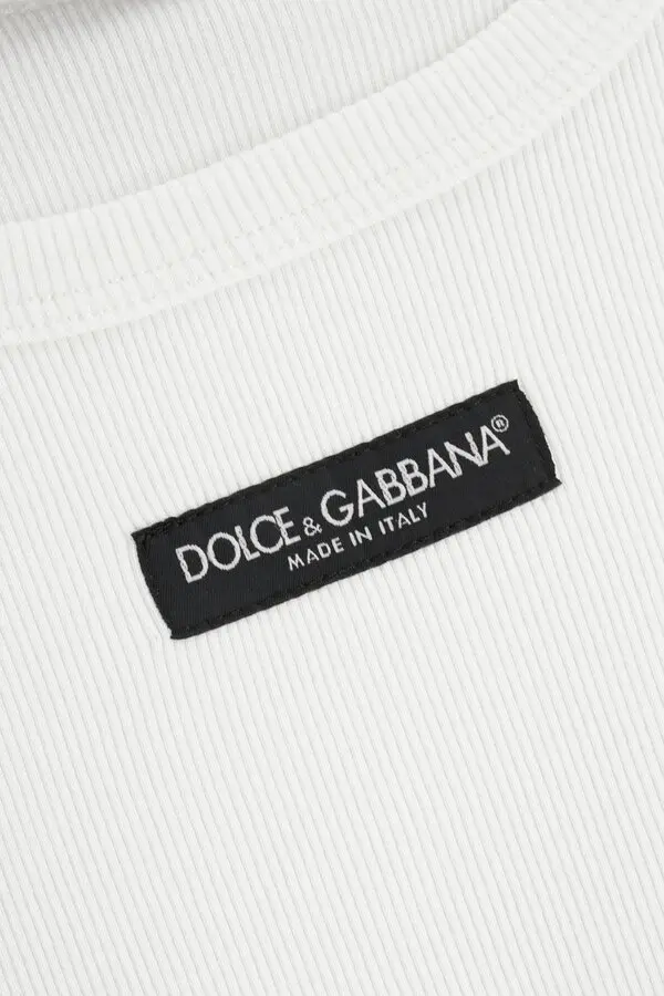 Dolce & Gabbana Ribbed Logo Tank Top - Multicolor