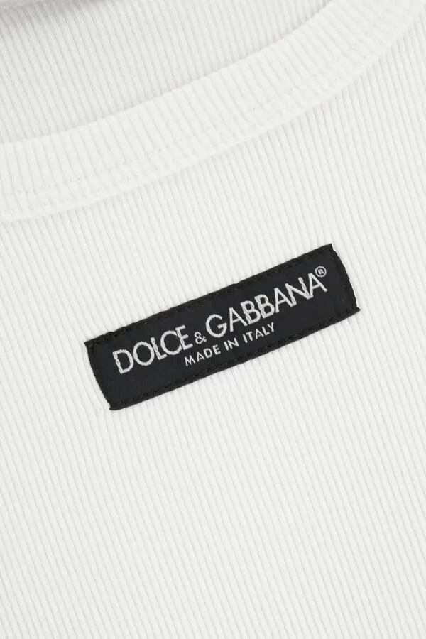 Dolce & Gabbana Ribbed Logo Tank Top - Multicolor