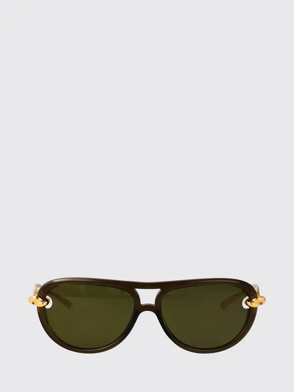 Bottega Veneta Bv1418s Sunglasses In Metal And Acetate - Green