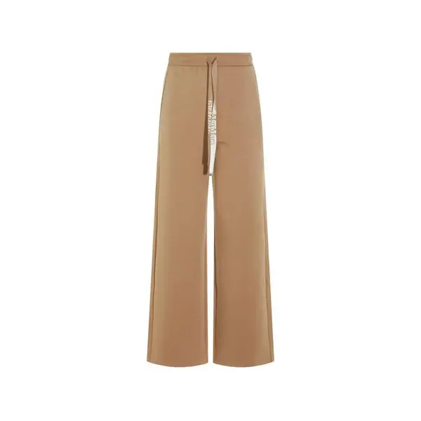 Max Mara Wide Leg Track Pants - Cream