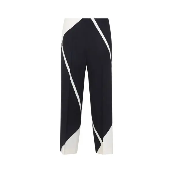 Alberta Ferretti Twill Printed Pants - Black