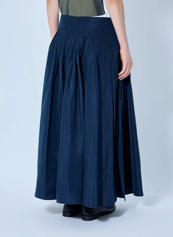 Max Mara Pleated Maxi Skirt - Blue
