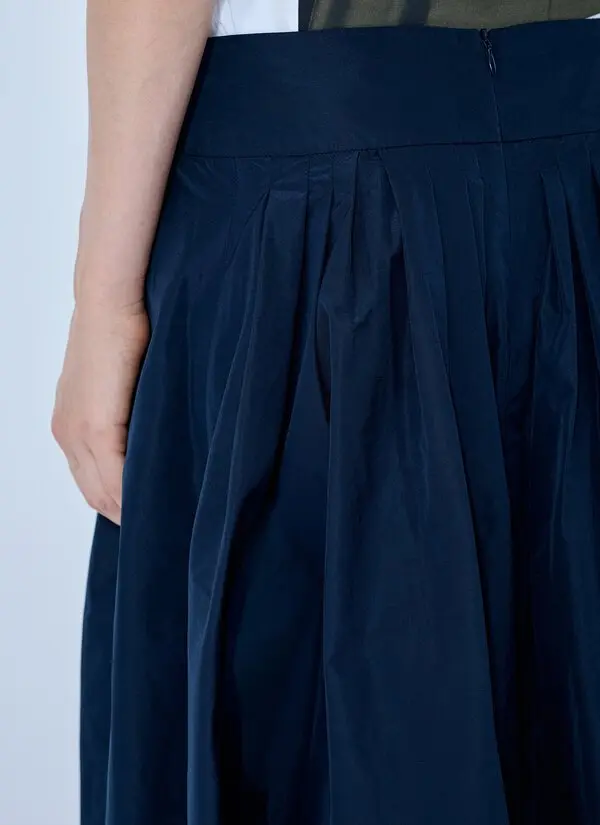 Max Mara Pleated Maxi Skirt - Blue